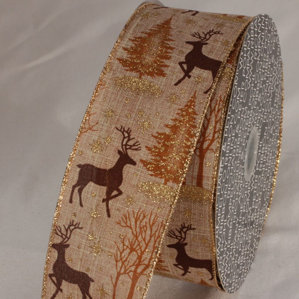 Deer Ribbon Wire Edge - Karaboo Ribbons
