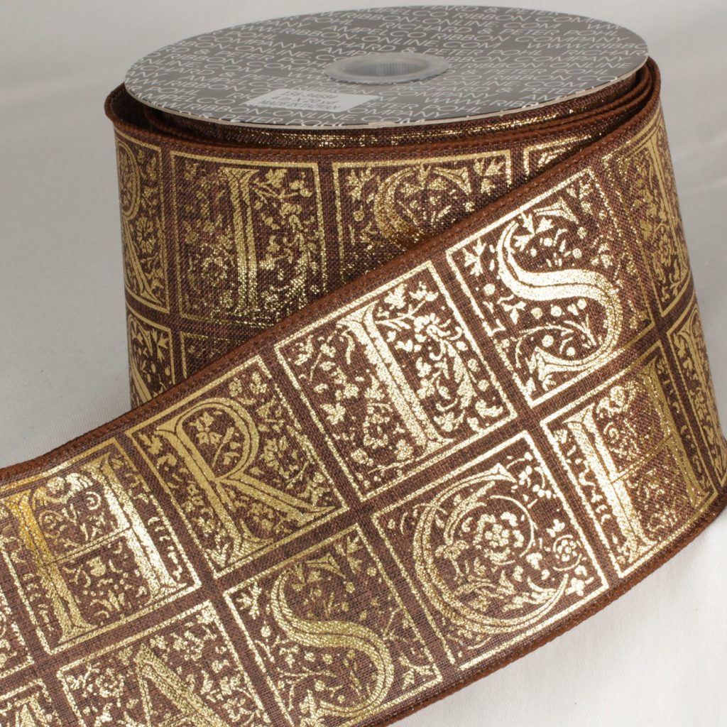 Christmas Letters Ribbon Wire Edge - Karaboo Ribbons