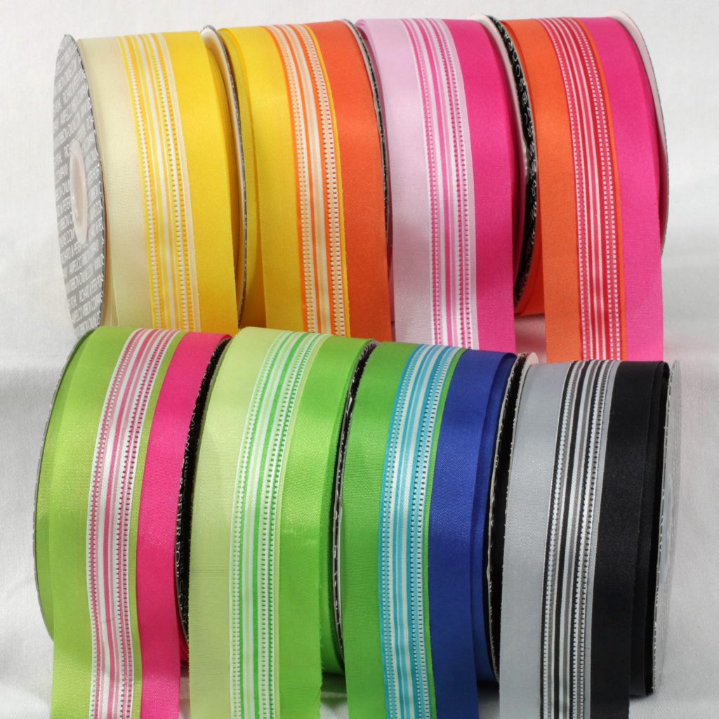 Center Stripe Ribbon Wire Edge - Karaboo Ribbons