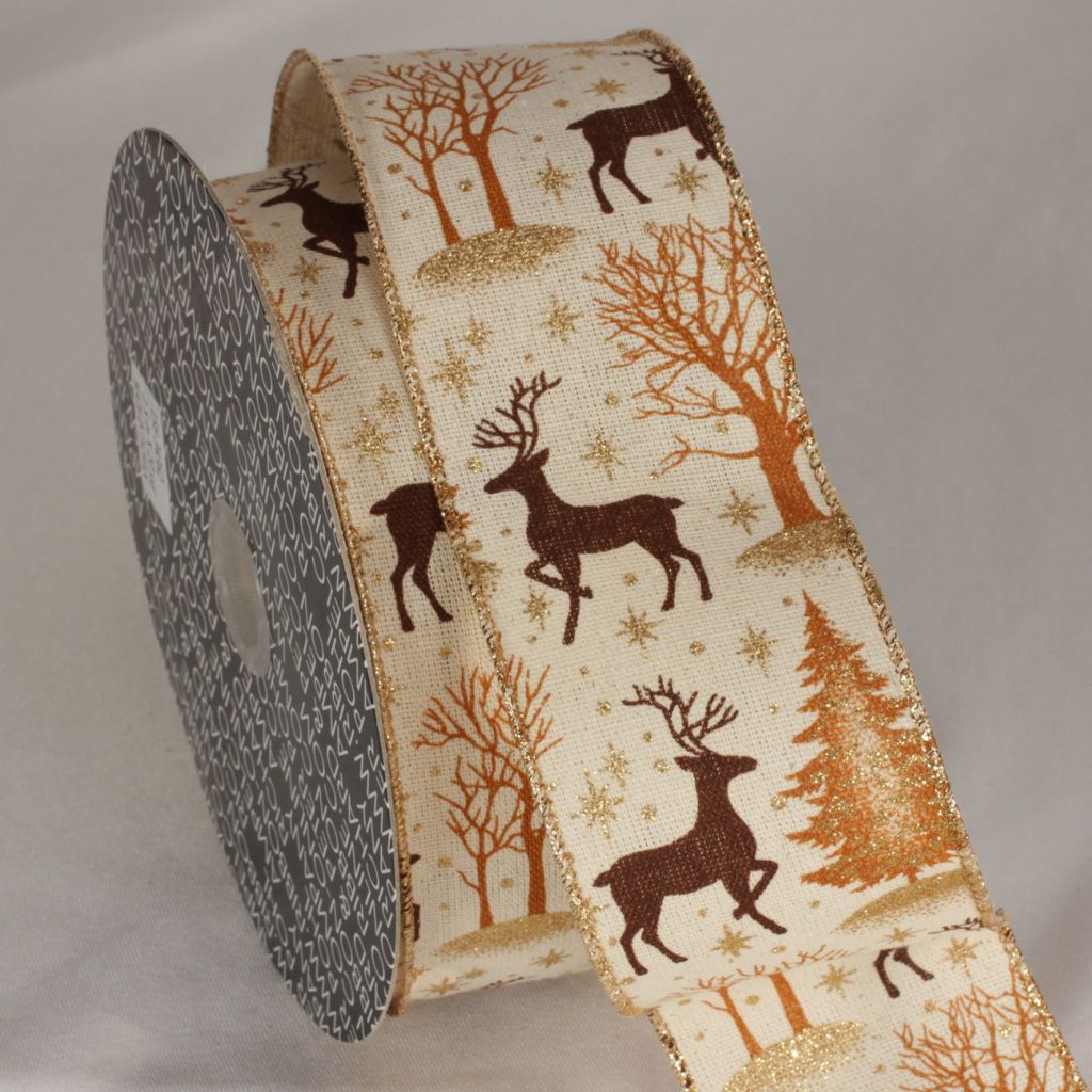 Deer Ribbon Wire Edge - Karaboo Ribbons