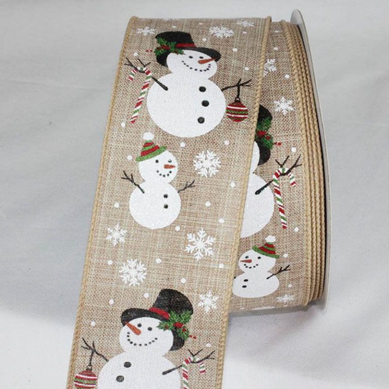 Snowman Ribbon Wire Edge - Karaboo Ribbons